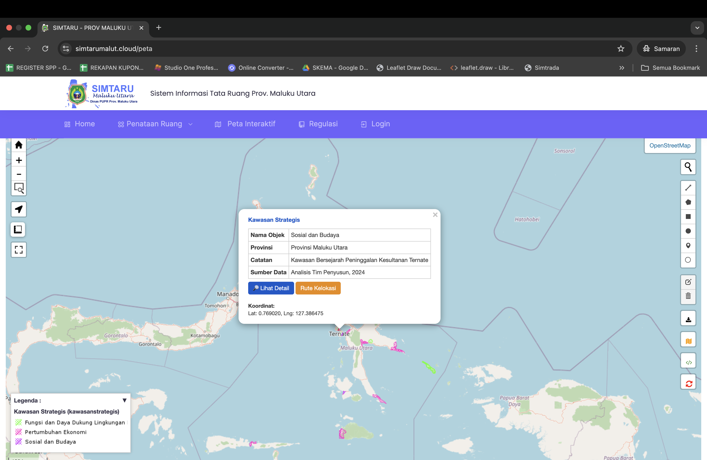 WebGIS Tata Ruang Prov. Maluku Utara